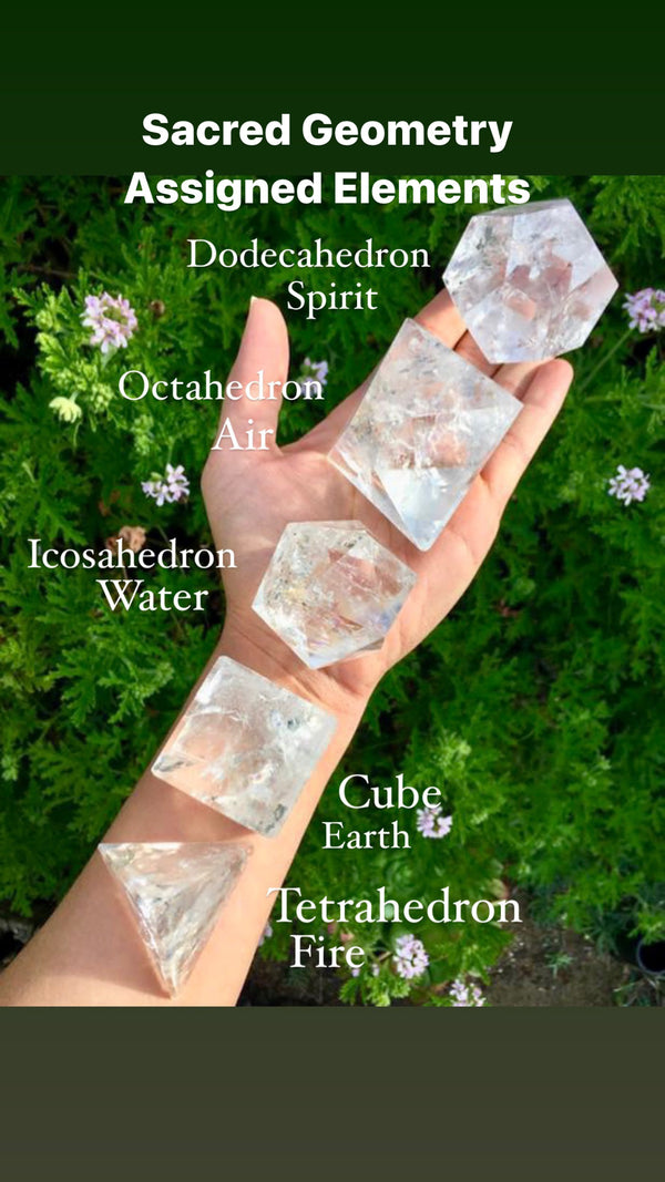 Amethyst Sacred Geometry Platonic Solid Set - Sugar Studio Crystals